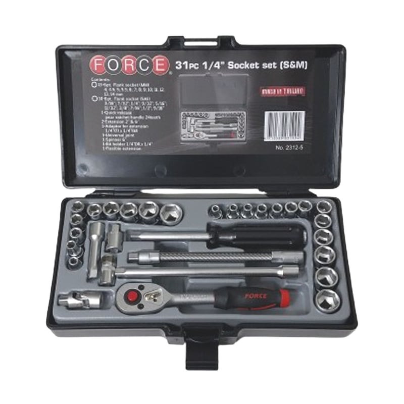 FORCE Juego de Dados Hexagonales Force 1/4 - 31 Piezas (mm/pulg) | falabella.com