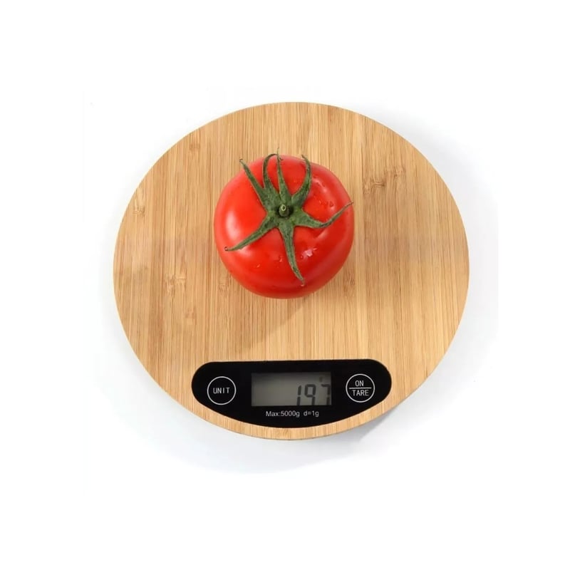 GENERICO Balanza Pesa Digital Gramera Cocina Bamboo Premium 5 Kilos ...