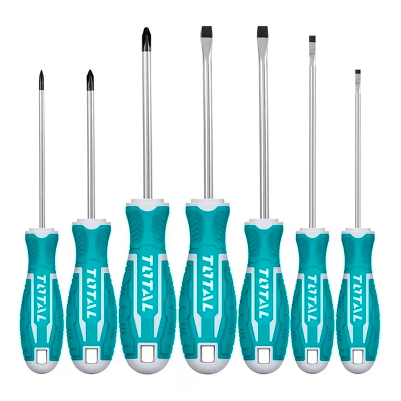TOTAL TOOLS Kit Set Juego Destornilladores 7 Piezas Total Tht2506072 ...