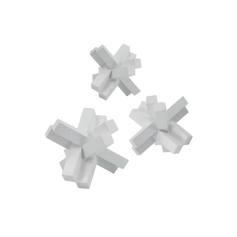 BORIA Set de 3 figuras decorativas geométricas de madera BORIA ...