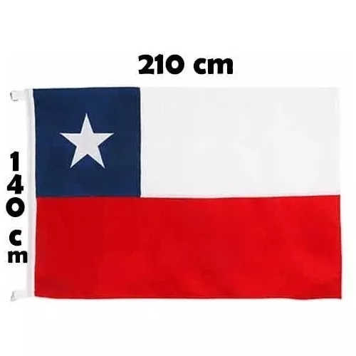 GENERICO Bandera de Chile Estrella Bordada Poliéster 140x210 cm ...
