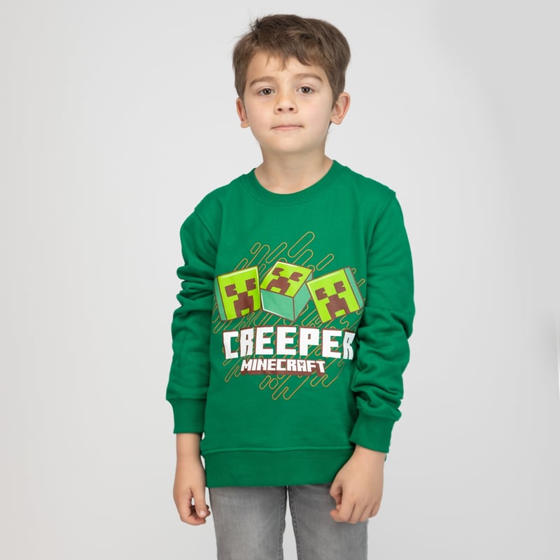 MINECRAFT Poleron Niño Minecraft Creeper Verde Minecraft | falabella.com