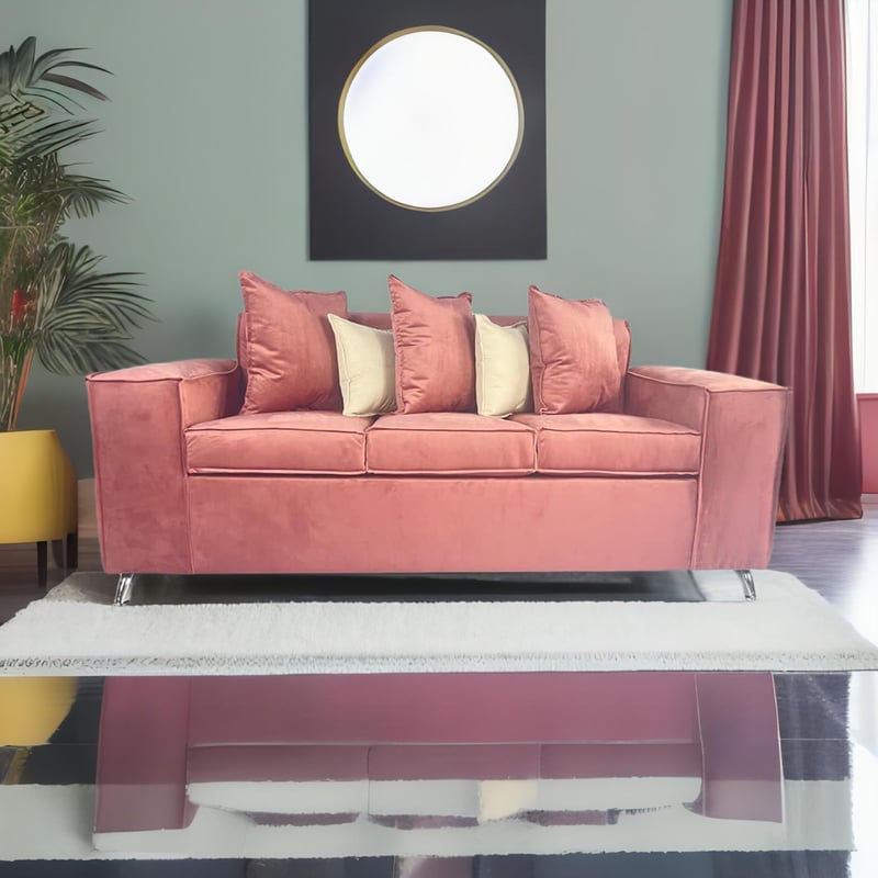 RUZAM MOBEL SOFA ROSES 3 CUERPOS ROSA FELPA | falabella.com