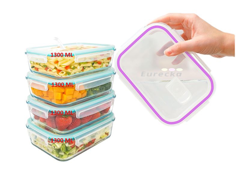 GENERICO Taper Tupper Hermético Vidrio Comida 1300ml | falabella.com