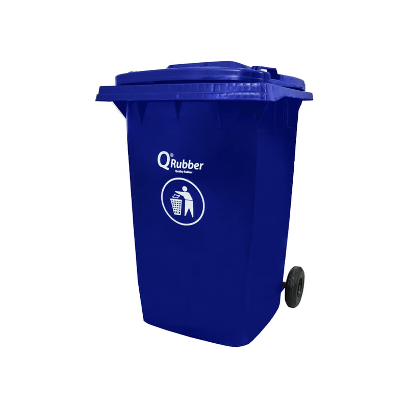 QRUBBER Basurero Contenedor Basura 360 lts. azul QRubber | falabella.com