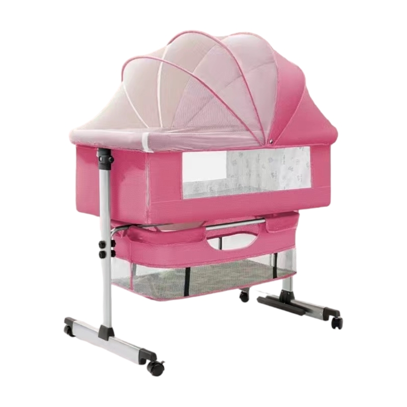Cuna Colecho Con Mudador Y Accesorios Lubabycas Rosada | Sodimac Chile