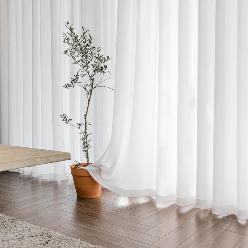GENERICO visillo blanco tela translucida 2 visillo 140x230 C/U con ...