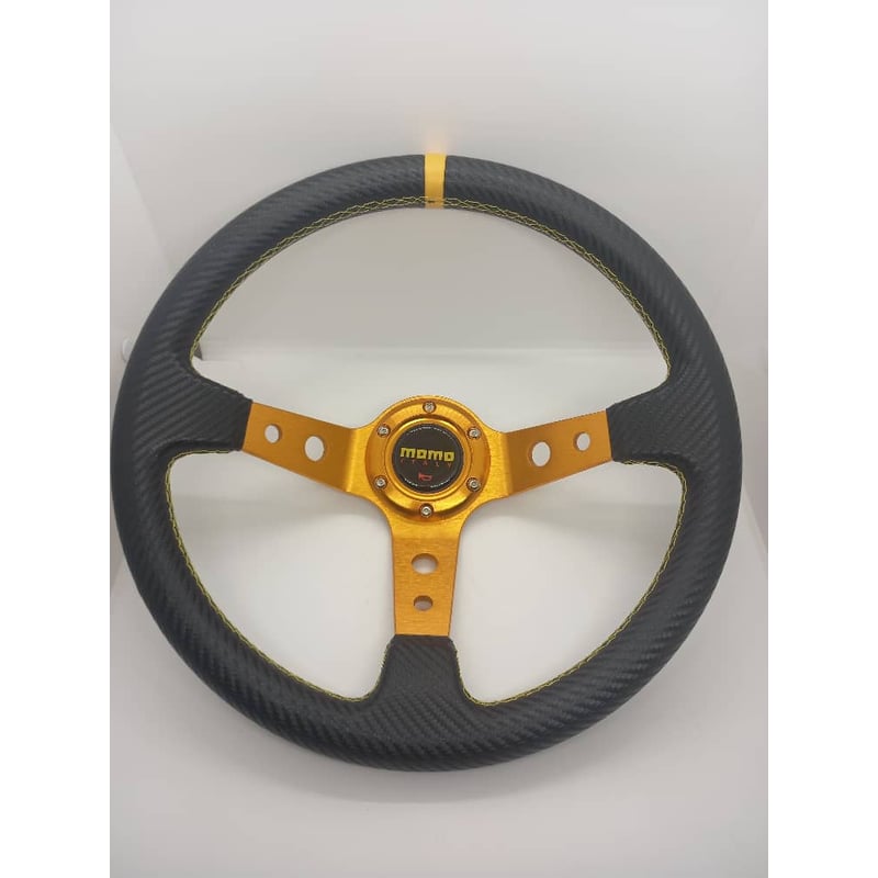 GENERICO Volante de auto Tunning deportivo momo con boton de bocina ...