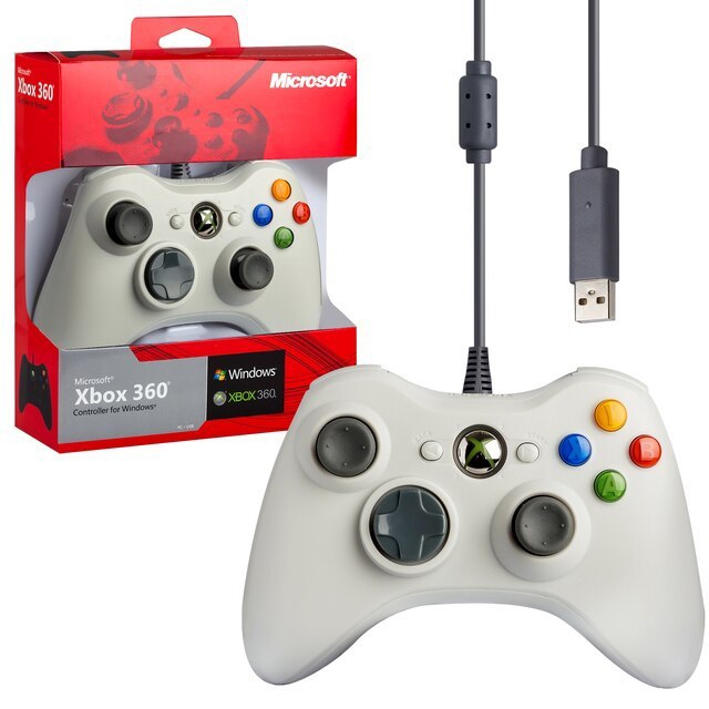 XBOX Mando para Xbox 360 con cable, alta calidad Blanco | falabella.com