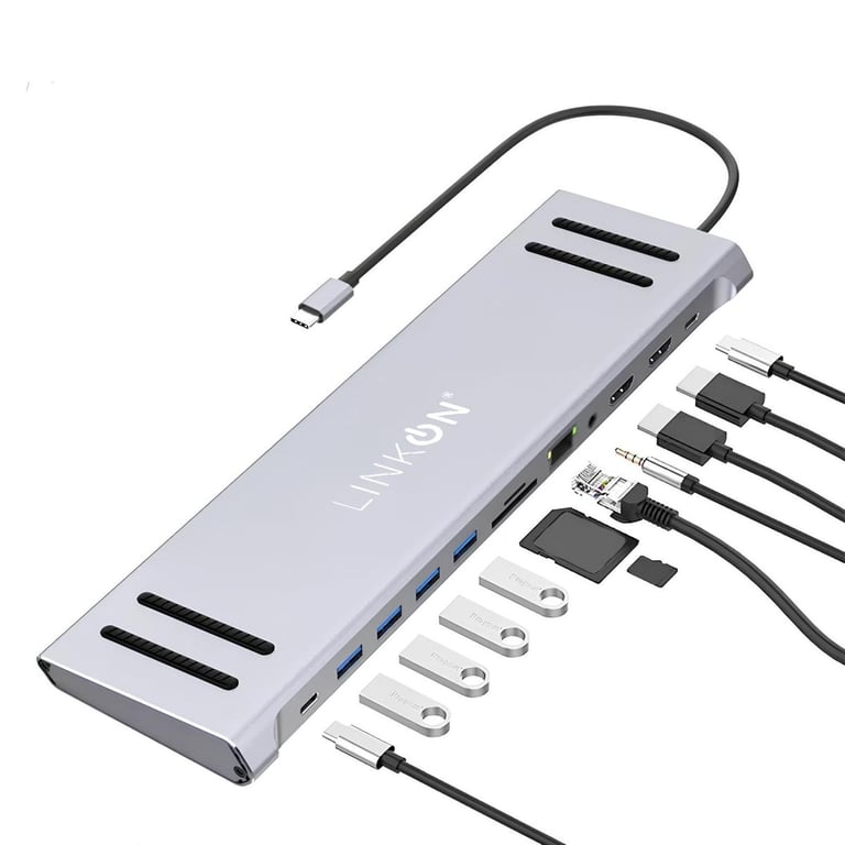 LINKON Hub Usb C 12 en 1 Linkon para Mac Windows Docking Station ...