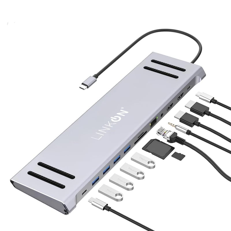 LINKON Hub Usb C 12 en 1 Linkon para Mac Windows Docking Station ...