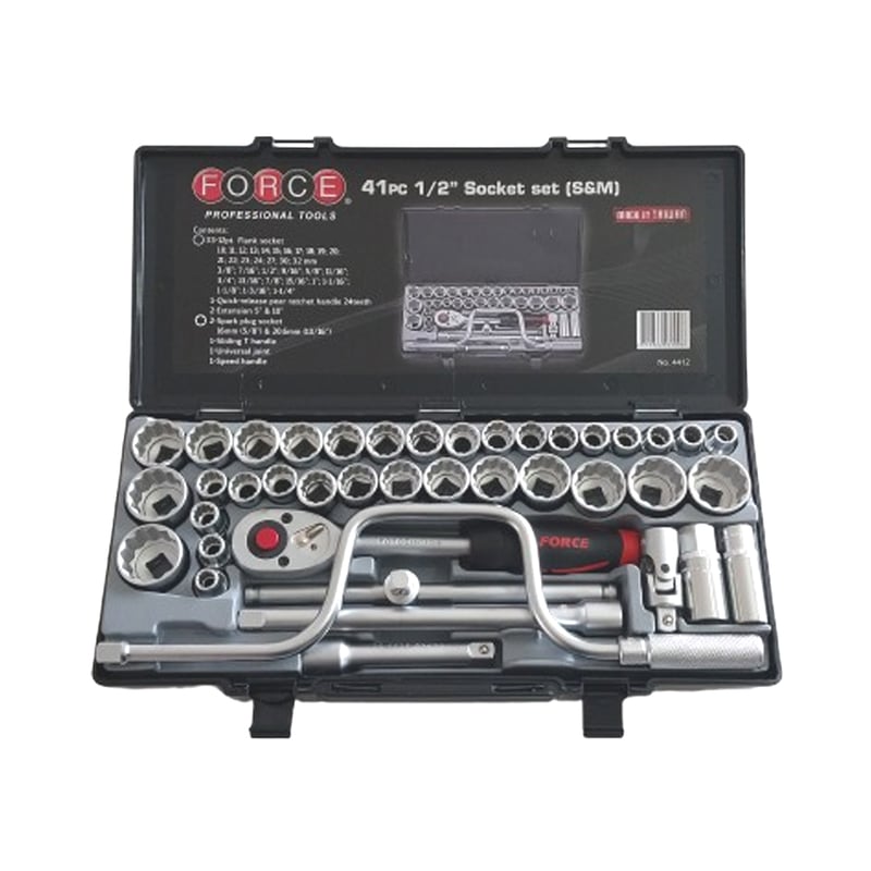 FORCE Juego de Dados Poligonales Force 1/2 - 41 Piezas (mm/pulg) | falabella.com