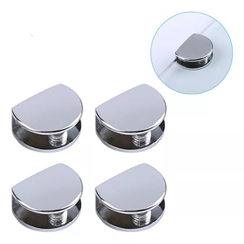 GENERICO Soporte Repisa Vidrio De 3 A 8mm Cromado 4 Unidades ...