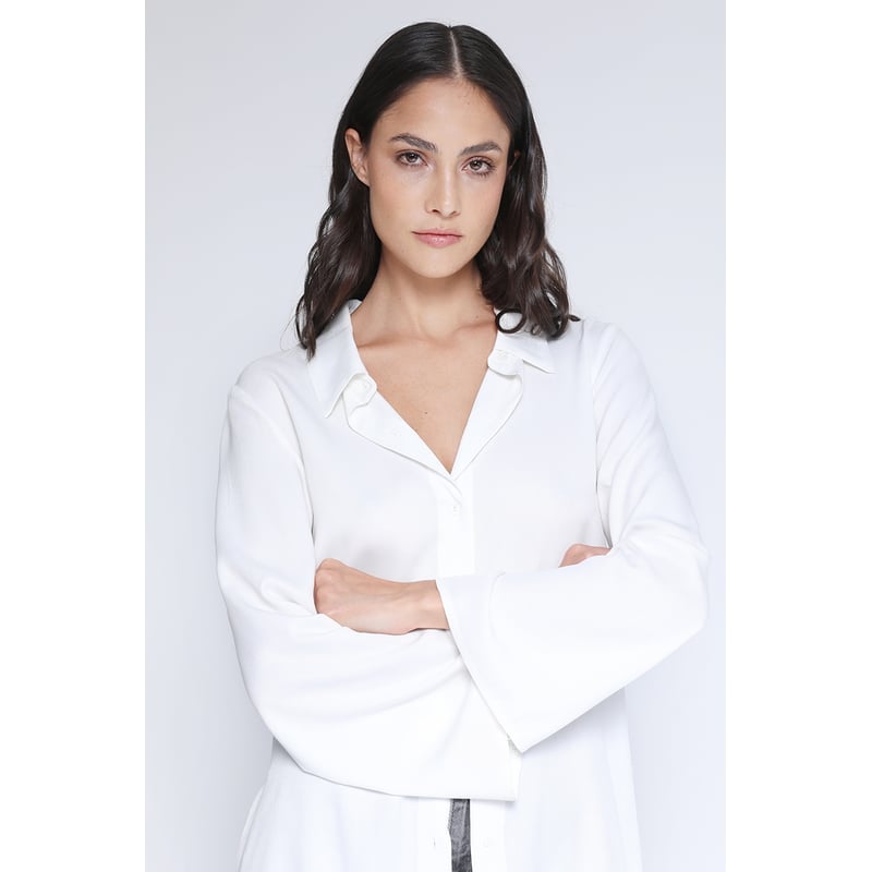 LIOLA Camisa Larga Con Nudo, Crudo Liola | falabella.com