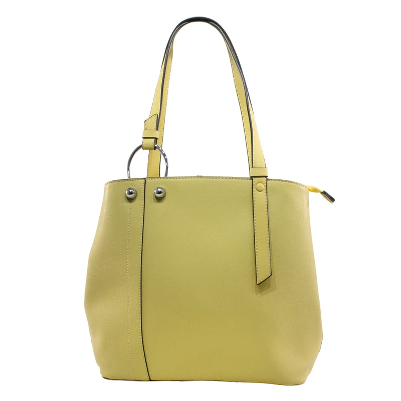 MAILEA Cartera ecocuero correa y argolla para mujer amarillo ...