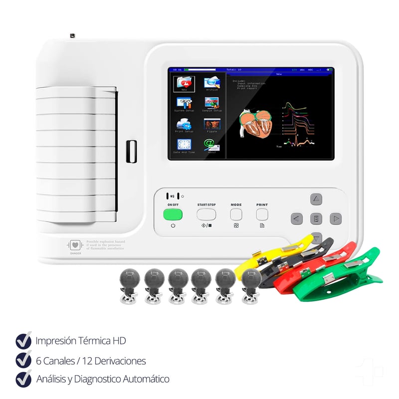 CONTEC Electrocardiógrafo Táctil 6 Canales ECG 600g | falabella.com
