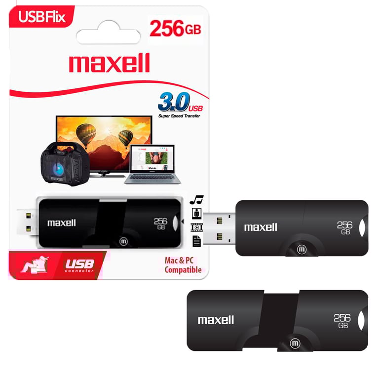 MAXELL Pendrive USB 3.0 256GB Maxell Flix Compatible MAC y Windows ...