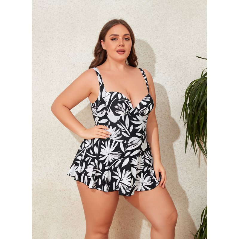 SHANDIAN Tankini L-4XL Dos piezas Flores desordenadas Rosa traje de baño mujer | falabella.com