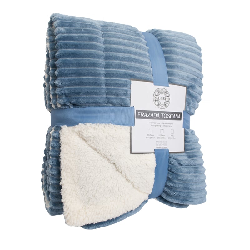 Frazada térmica "toscana" color "azul" 1.5 plaza | Sodimac - Falabella