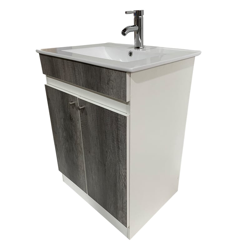 GENERICO Vanitorio 60x47cm Gris Con Loza Y Grifería Completo ...