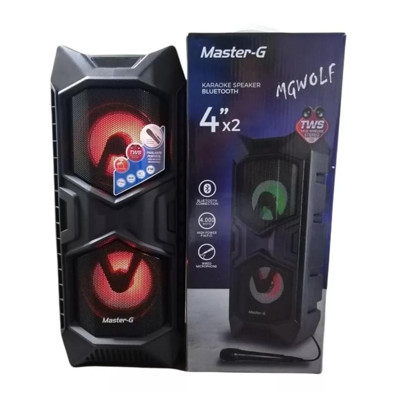MASTER G Parlante Bluetooth Microfono USB AUX 10W RMS RGB Wolf Master G ...