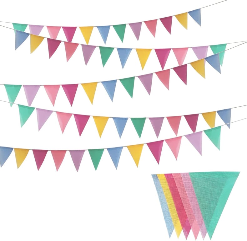 KUANGYE Set De 2 Banderines Tipo Lino Patio Color Decoración Boda ...