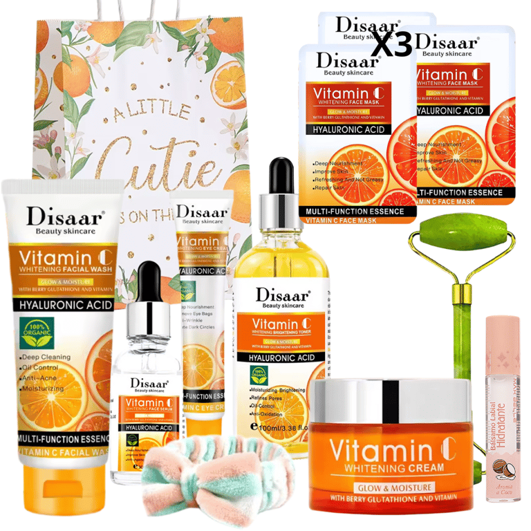 DISAAR Kit Cuidado Facial Serum limpiador tónico Contorno Ojos crema ...