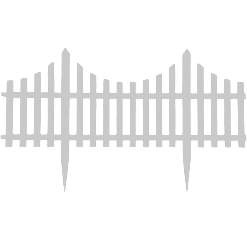 CRUSEC Valla de Jardín con Borde Blanco Pack 4 Resistente 80x53cm ...