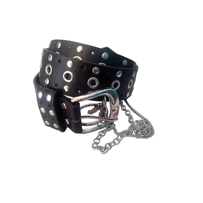 GENERICO cinturón negro hoyos y cadena | falabella.com
