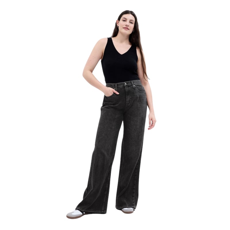 GAP Jeans Wide-Leg Tiro Alto Con Washwell Negro GAP | falabella.com