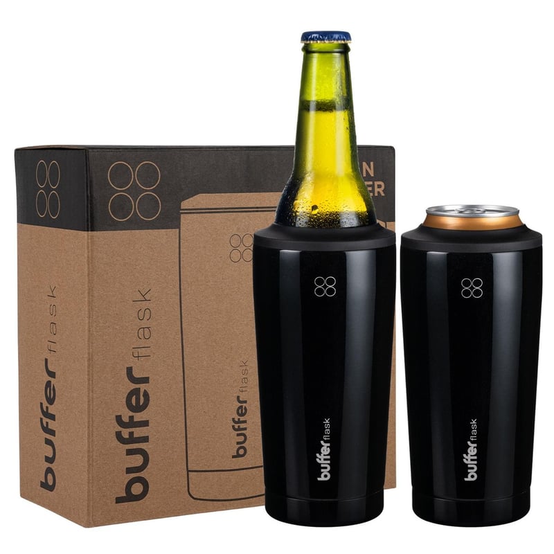 BUFFER FLASK Termo Aislador Porta Cubre Latas Botellas 4en1 Buffer Set ...