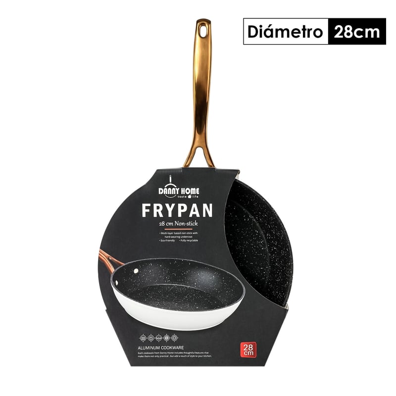 DANNY HOME Sarten Alumninio forjado Blanco Fundo Negro Reciclable 28cm ...