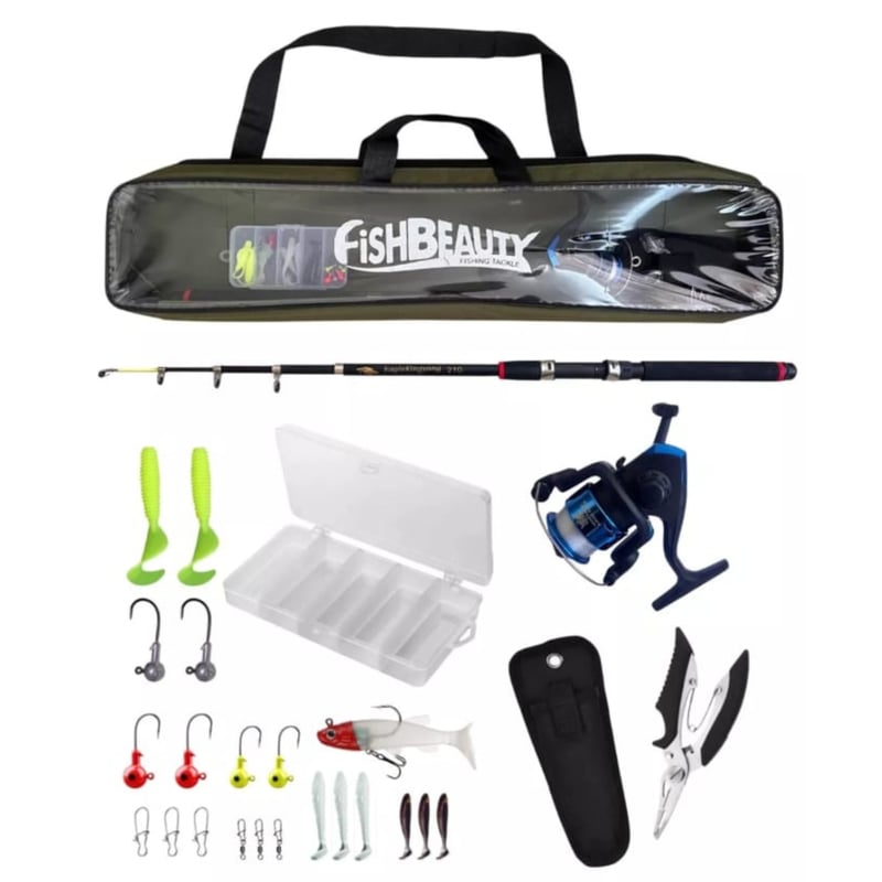 GENERICO Set O Kit De Caña Pescar Telescópica Con Accesorios Y Bolso ...