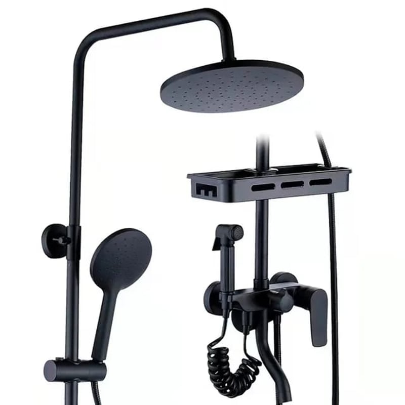 Columna de Ducha 4 funciones circular con monomando NEGRO | Sodimac ...