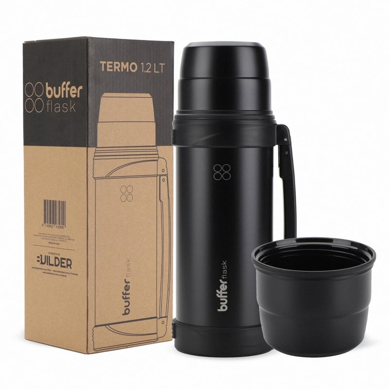 BUFFER FLASK Termo Agua Bebidas Buffer 1,2 Lt Acero Inoxidable Frio ...