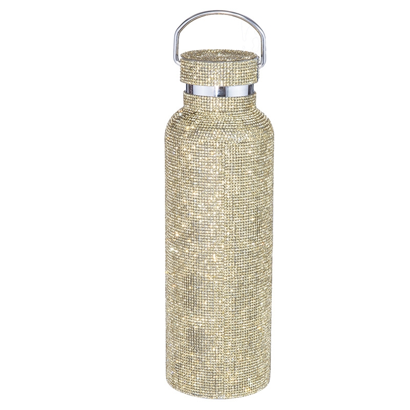 Termo Botella Diseño Diamantes 500ML Portatil Termica Oro | Sodimac ...
