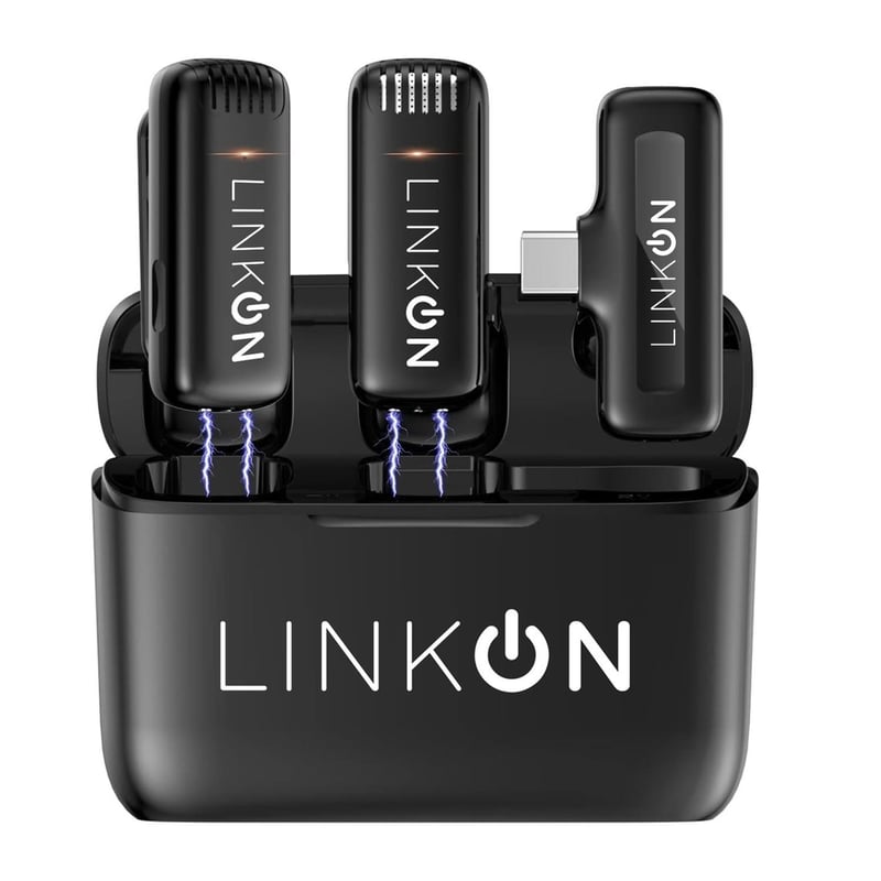 LINKON Microfono Inalambrico Solapa Lavalier Linkon - Negro - Entrada USB C | falabella.com