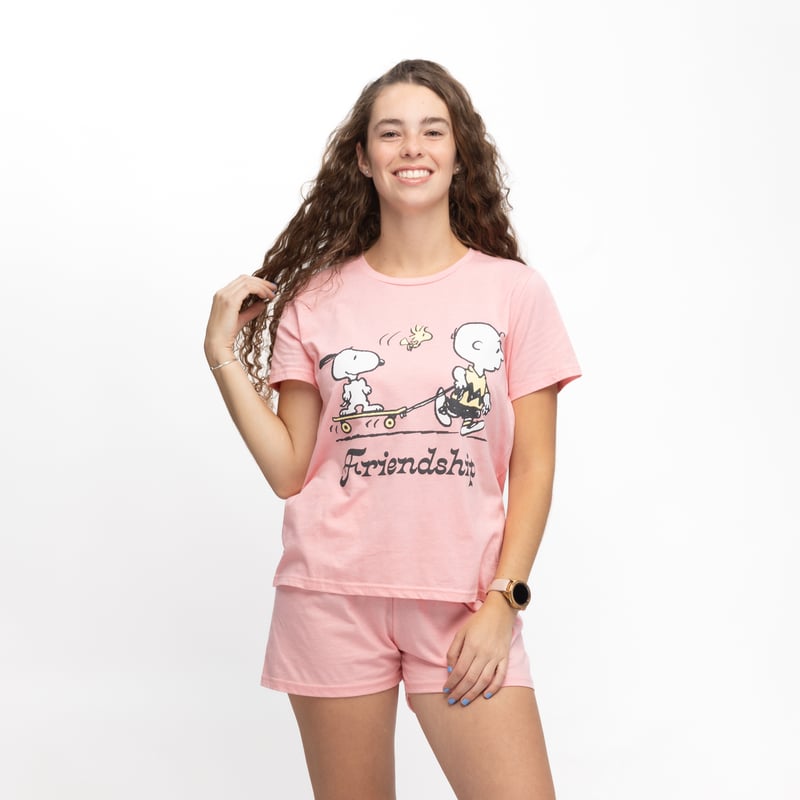 SNOOPY Pijama Mujer Charlies Friend Rosa Snoopy | falabella.com