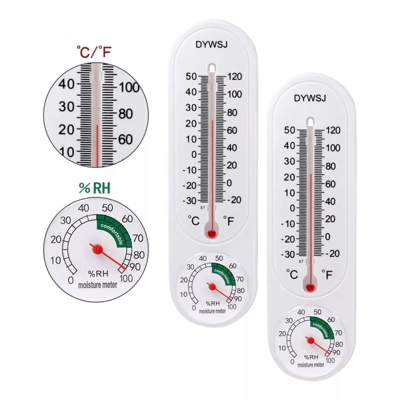 Pack X2 Termometro Higrometro Analogico Medidor Temperatura Humedad ...