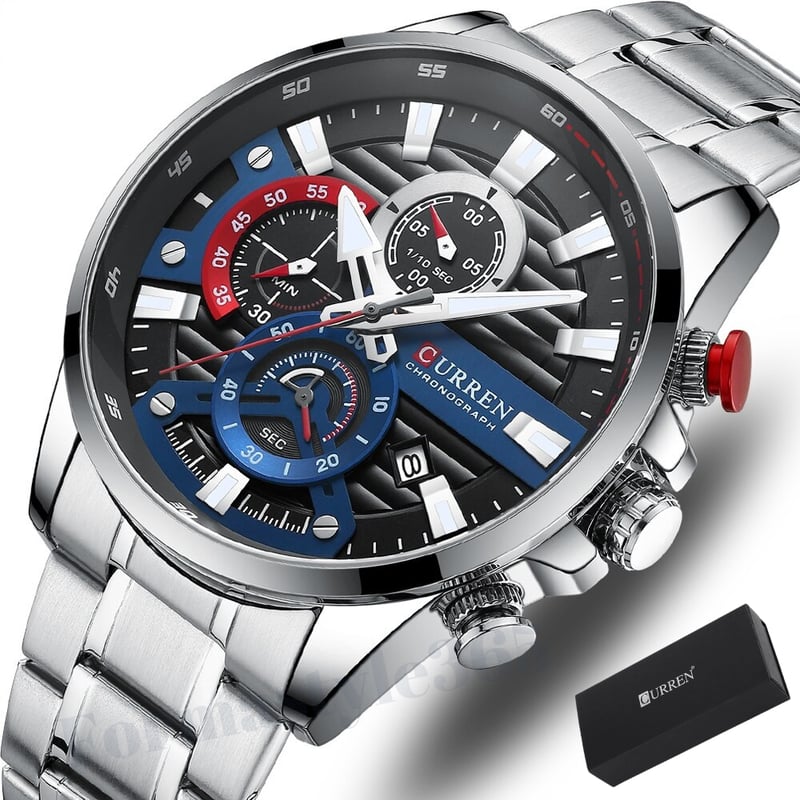CURREN Reloj De Hombre Elegante Curren Acero Cronógrafo Caballero ...