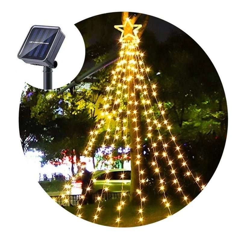 Luces Solar Navidad Estrella Cascada Led Cálida | Sodimac - Falabella