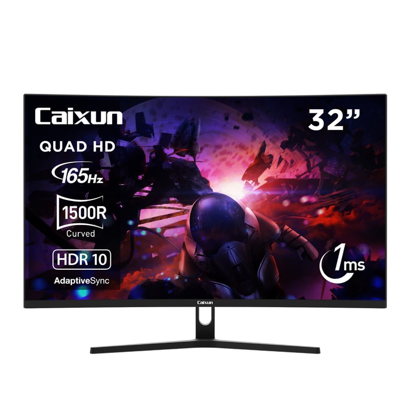 CAIXUN Monitor Gamer Curvo Caixun 32 QHD VA 1500R 165Hz HDMI DP USB 1ms ...