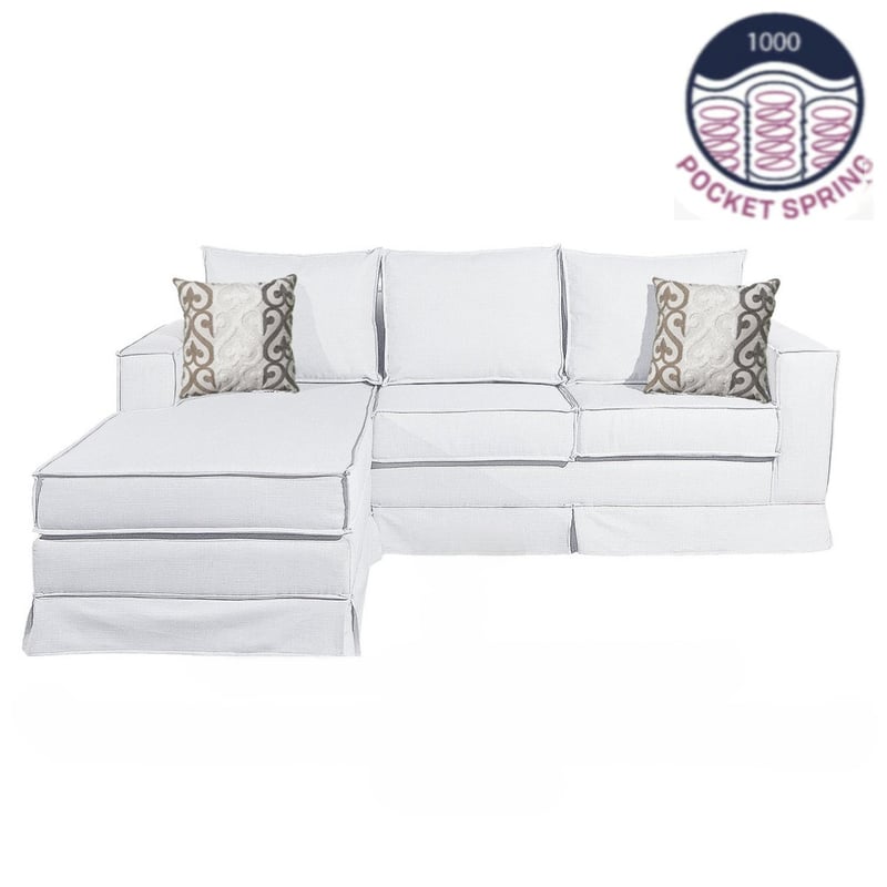 MUNDO LIVING Sofá Seccional Intercambiable Siena Blanco Invierno con ...