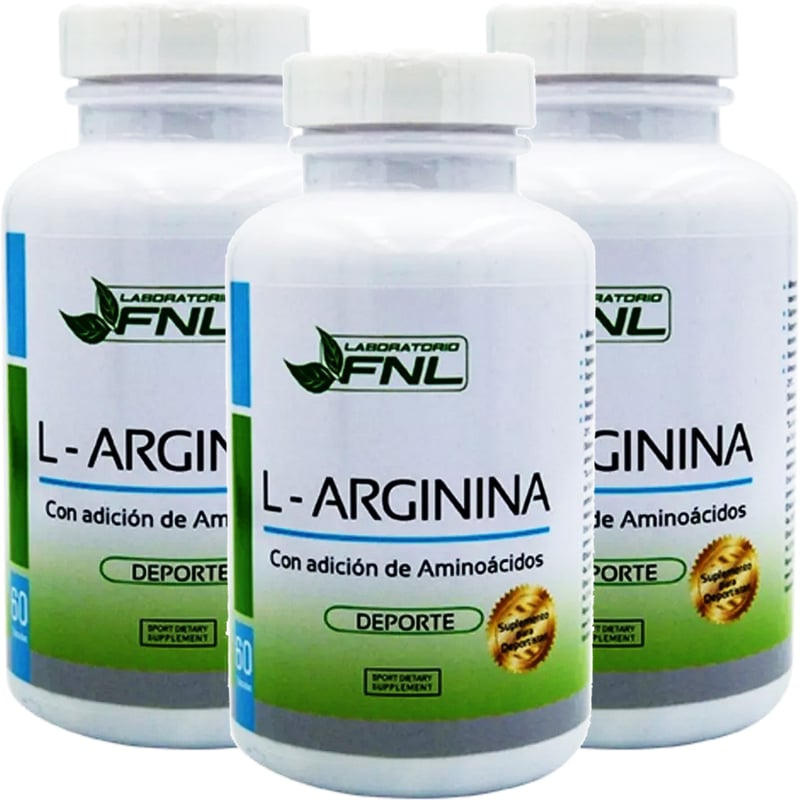 FNL 3 x FNL L- Arginina 180 Caps Potenciador Muscular Disfunc Erectil ...