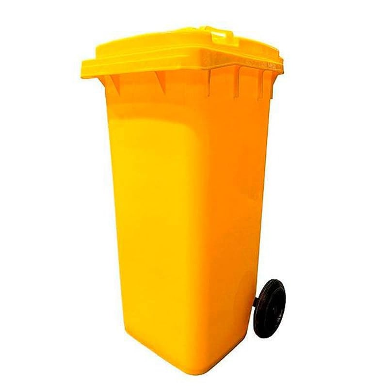 GENERICO Contenedor de basura Plástico 240 Litros Color Amarillo ...