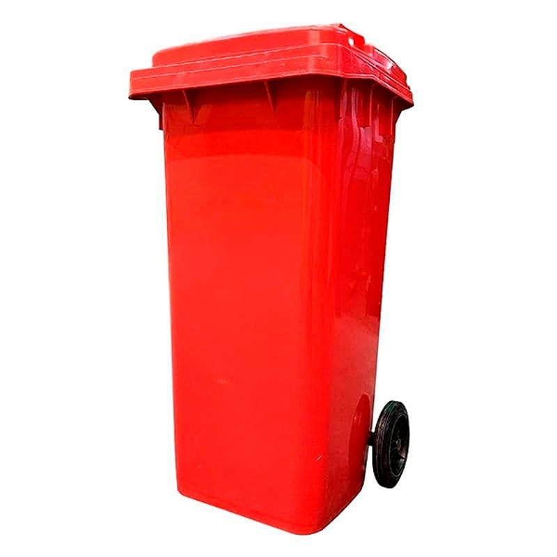 GENERICO Contenedor de basura Plástico 360 Litros Color Rojo ...