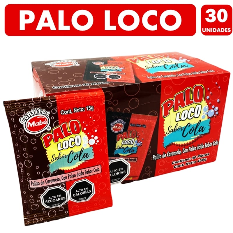 GENERICO Dulces Palo Loco - Sabor Cola De Mabú (Caja Con 30 Unidades ...
