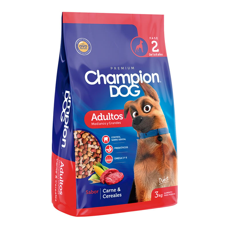 CHAMPION DOG Champion Dog - Alimento Adultos Carne y Cereales 3 KG ...