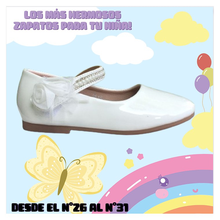 COMPRAPO Zapato Calzado Princesa Niña con Rositas y Brillos Charol ...