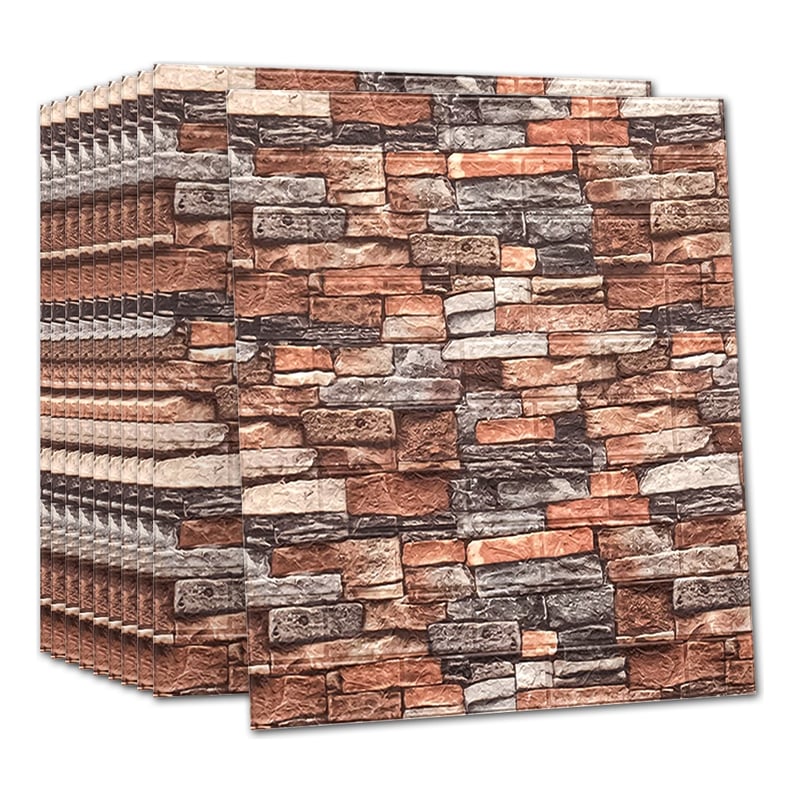 Pack 10 Laminas Papel Mural 3d Ladrillo Pared Grano de piedra 01 ...